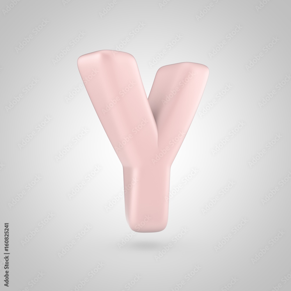 Millennium Pink color letter Y uppercase isolated on white background ...