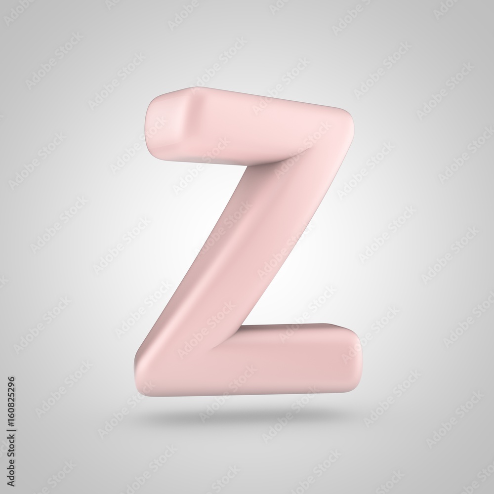 Millennium Pink color letter Z uppercase isolated on white background ...