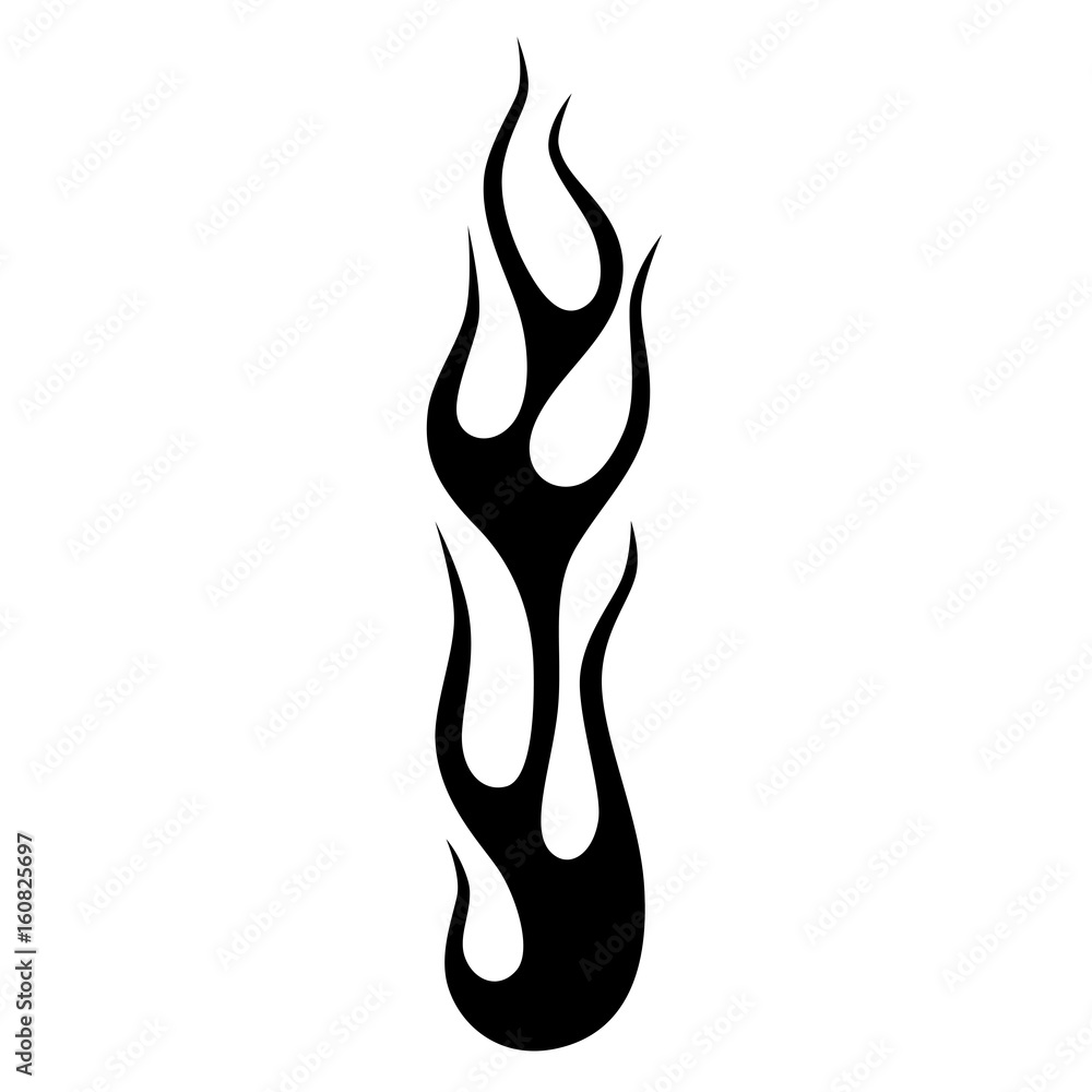 Flame car vector. Black tribal flame for a tattoo, logo or other design ...