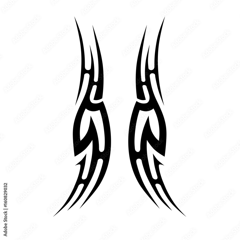 TRIBAL TATTOO ART DESIGNS. Sketched simple isolated vector. Tattoo ...