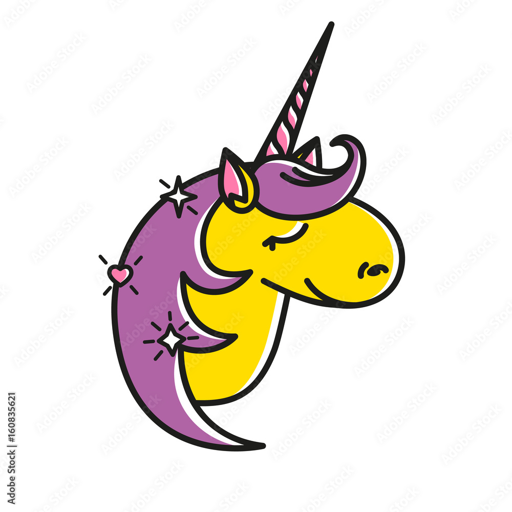 Cute magic cartoon fantasy dream symbol with glittering heart and star ...