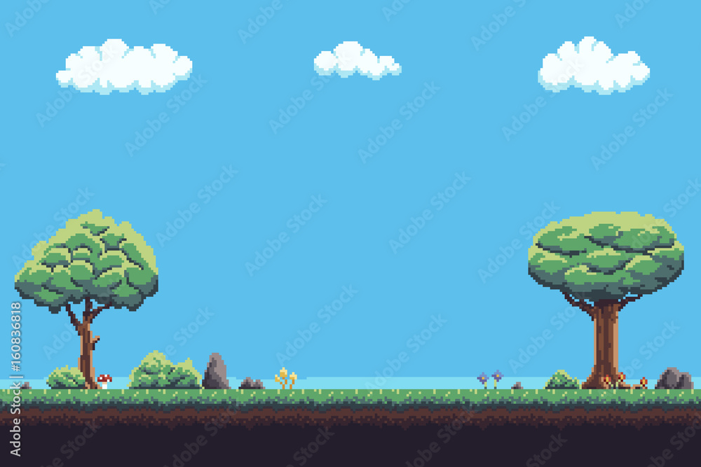 Pixel Game Background Stock Vector | Adobe Stock