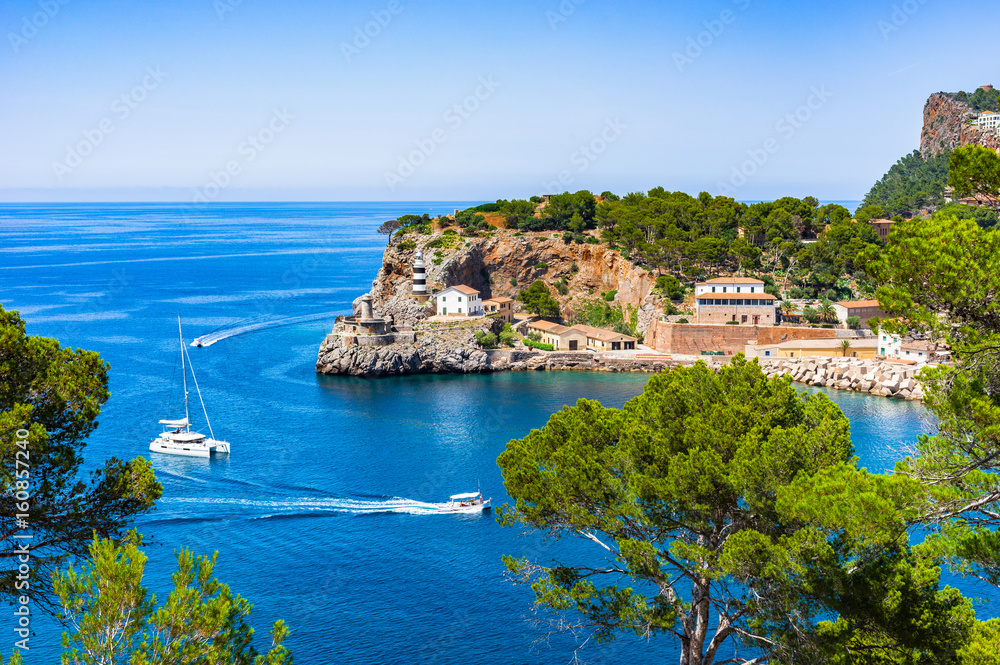 Meer Boote Landschaft Insel Mallorca Spanien foto de Stock | Adobe Stock