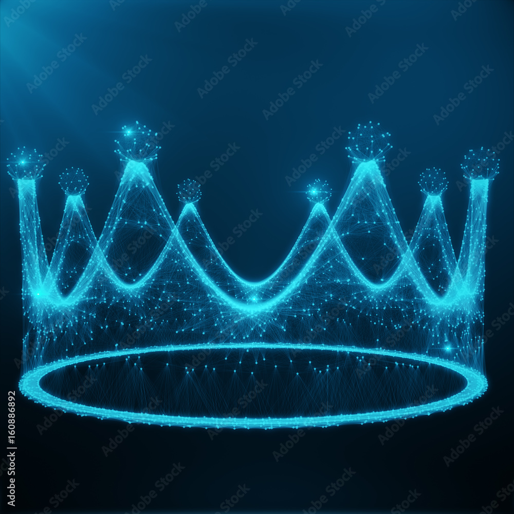 Low poly Illustration Crown Consists of Lines, Dots and Shapes, 3D ...
