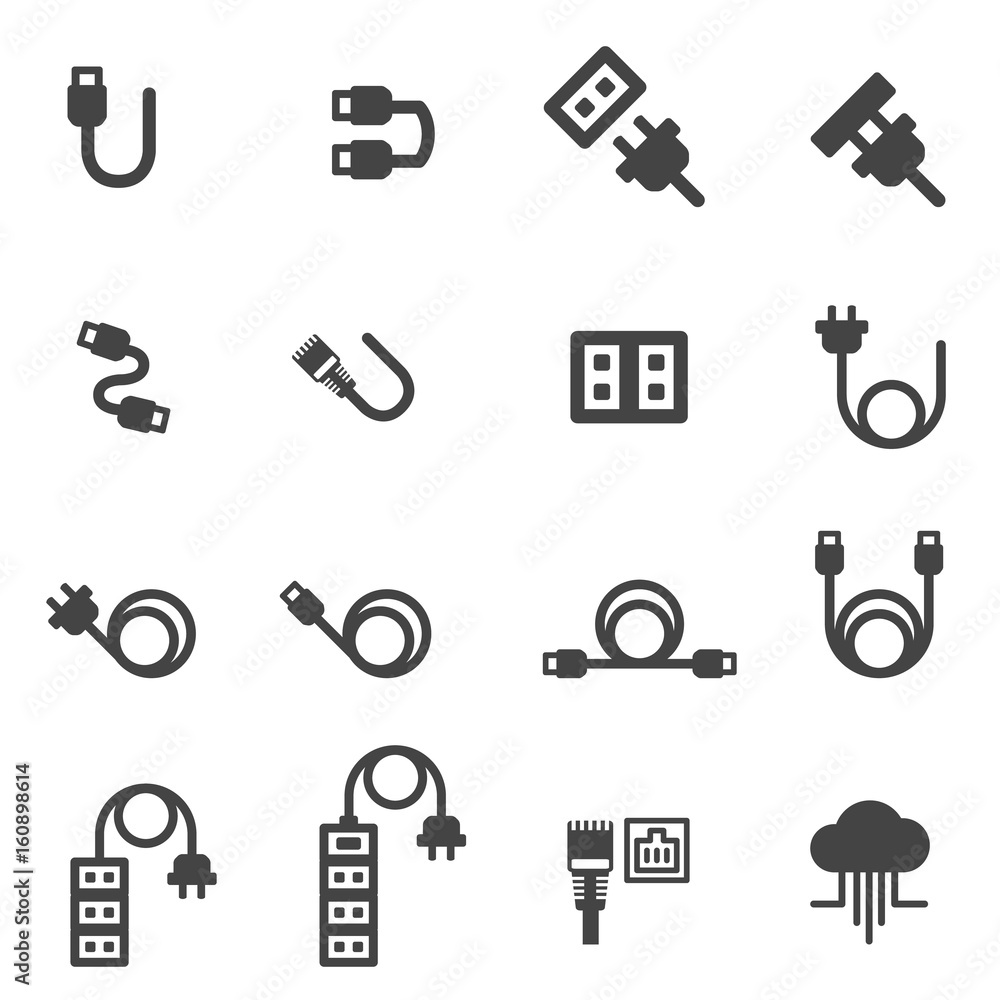 cable icons vector illustration Stock Vector | Adobe Stock