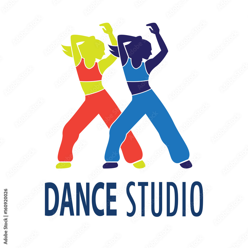 dance logo for dance school, dance studio. vector illustration Stock ...