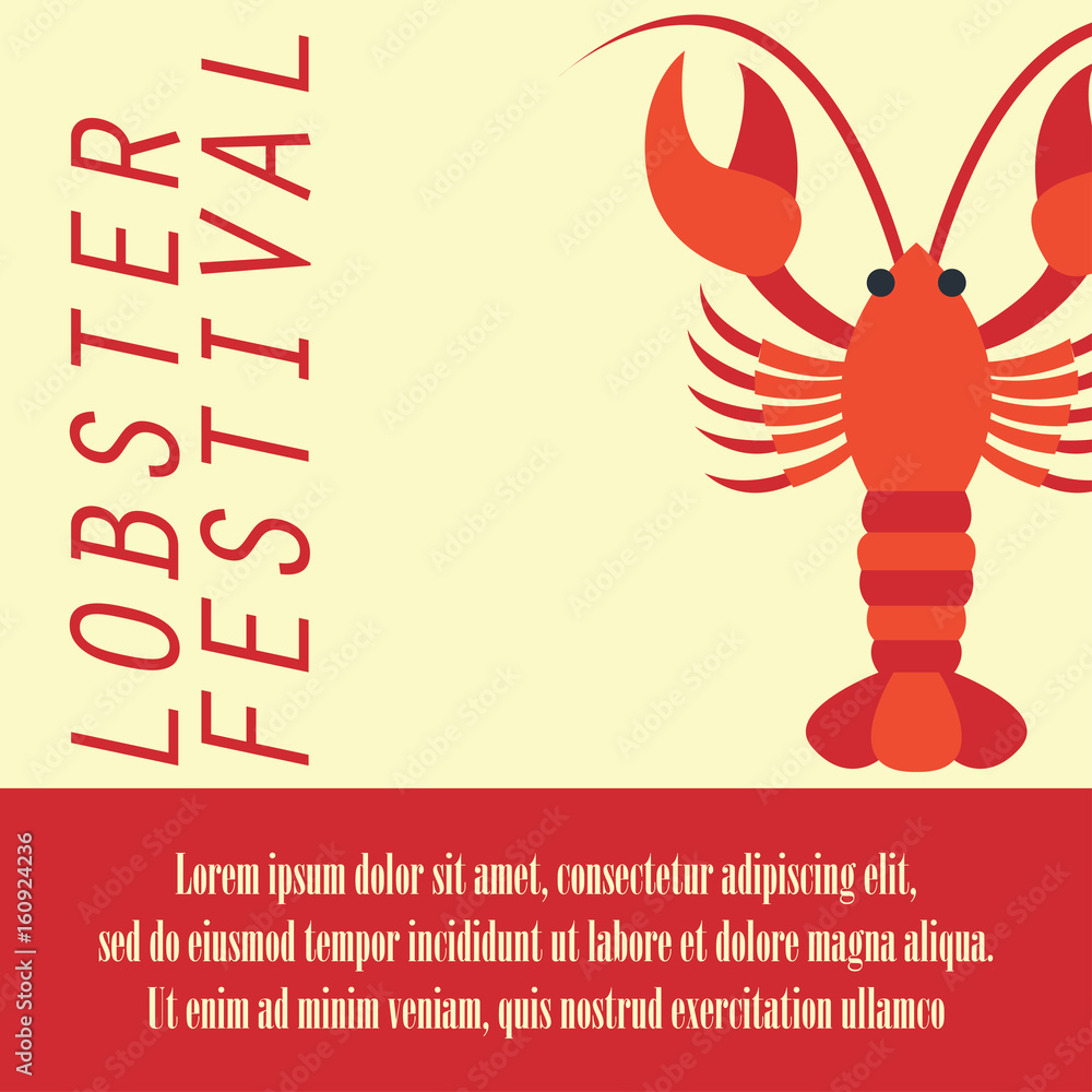 Vetor de lobster poster for lobster festival. vector illustration do ...