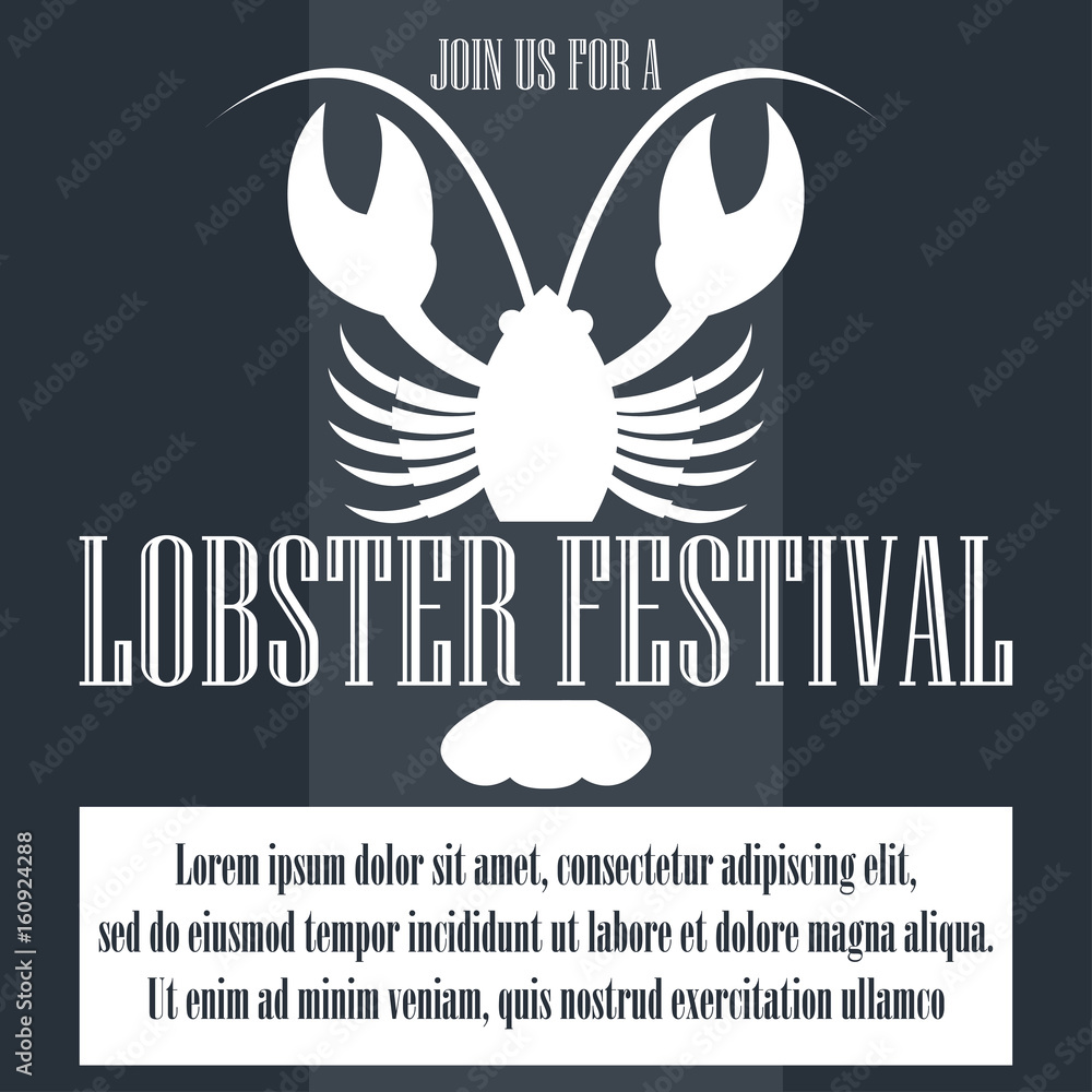 lobster poster for lobster festival. vector illustration Stock Vector ...