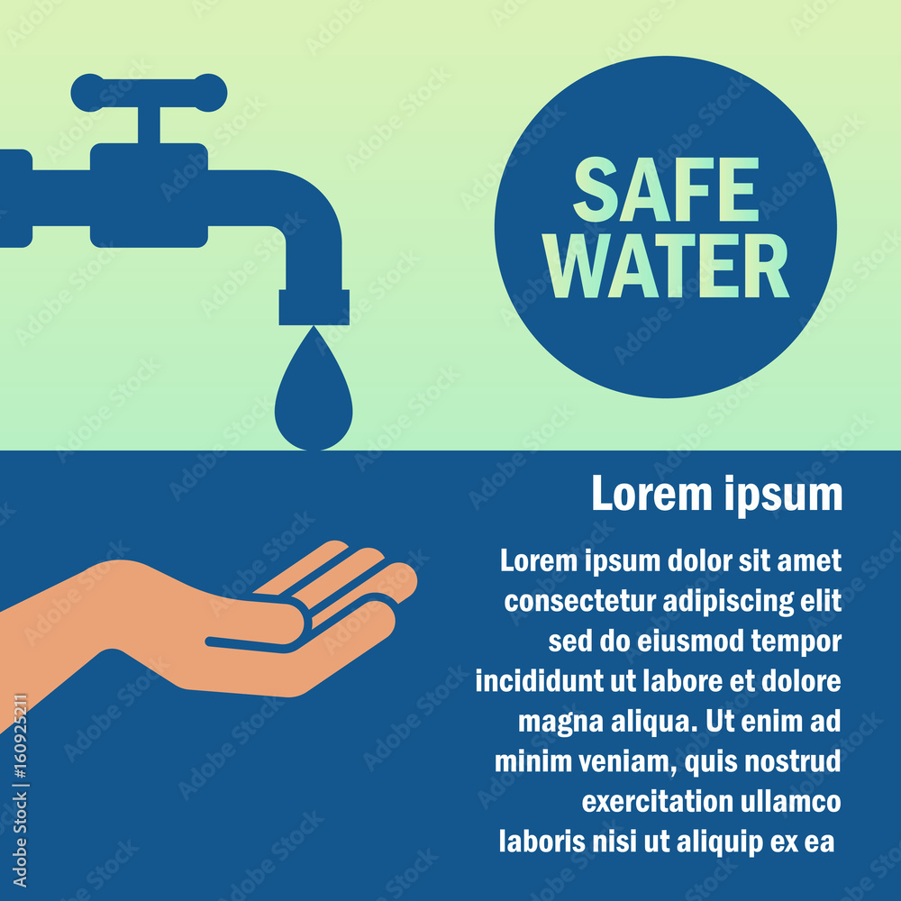 safe / save water concept with text space for your slogan / tagline ...