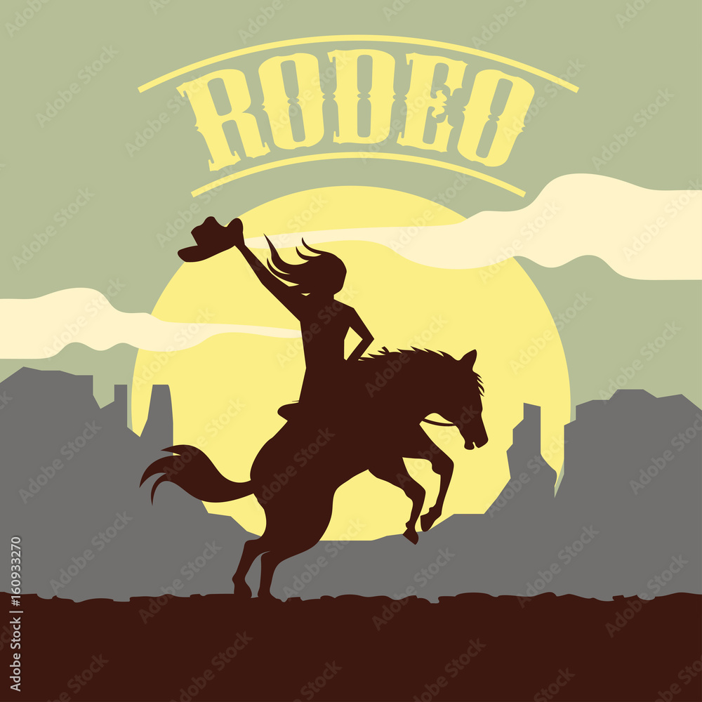Girl Rodeo Silhouette