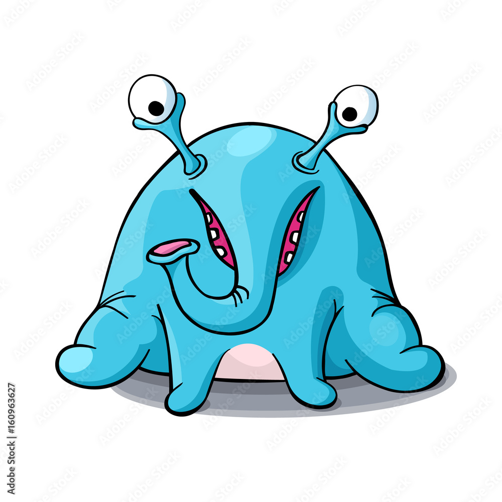 Cartoon Alien Animals Vector Illustration Stock Vector