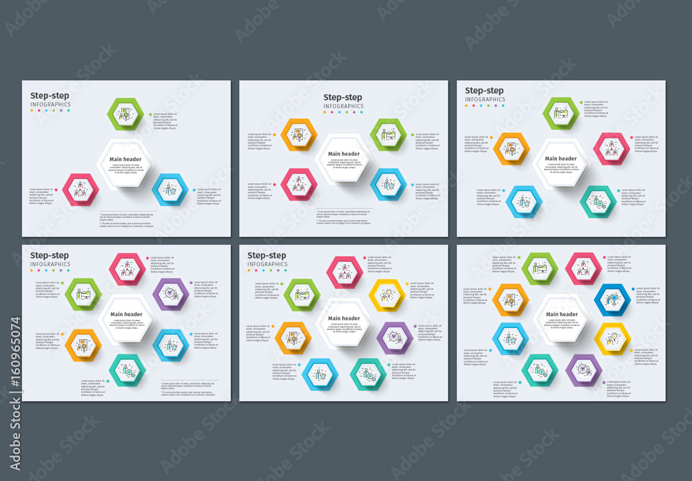 Circular 3 8 Step Infographics With Colorful Icons 1 Stock Template