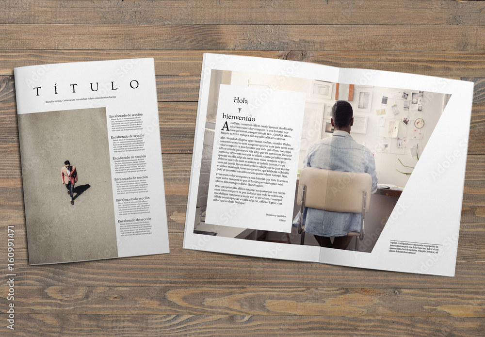 Diseño de revista minimalista plantilla de Stock | Adobe Stock