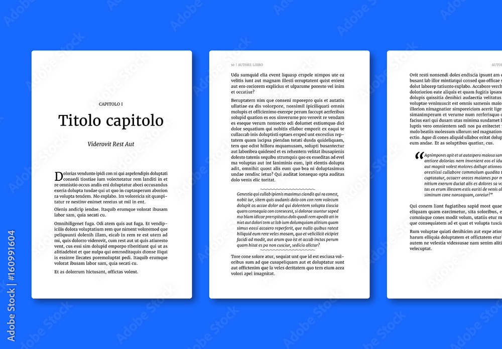 Layout libro classico per ePub Stock Template | Adobe Stock