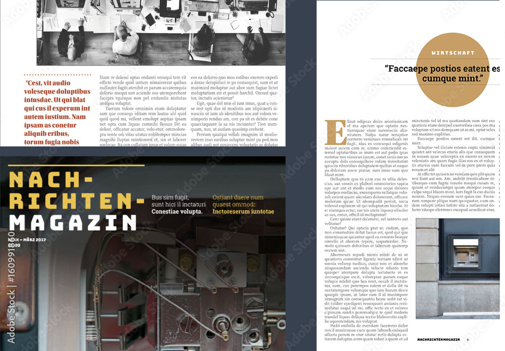 Nachrichtenzeitschriften-Layout Stock Template | Adobe Stock