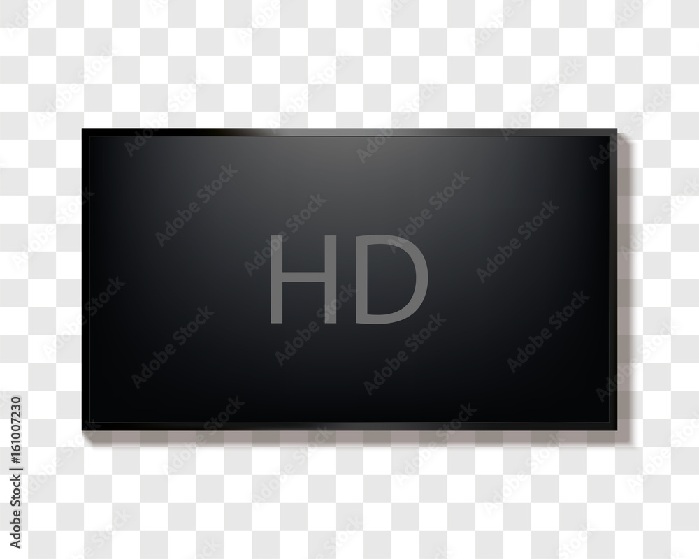 Realistic TV screen. Modern stylish lcd panel, led type. Blank ...