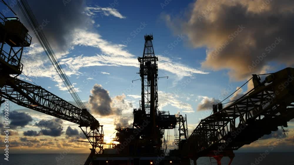 Derrick of Tender Assisted Drilling Oil Rig (Barge Oil Rig) on The ...