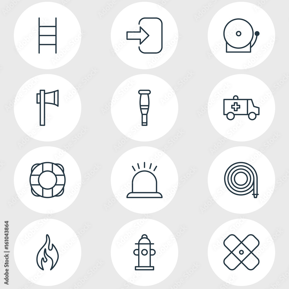 Vector Illustration Of 12 Necessity Icons. Editable Pack Of Stairs ...