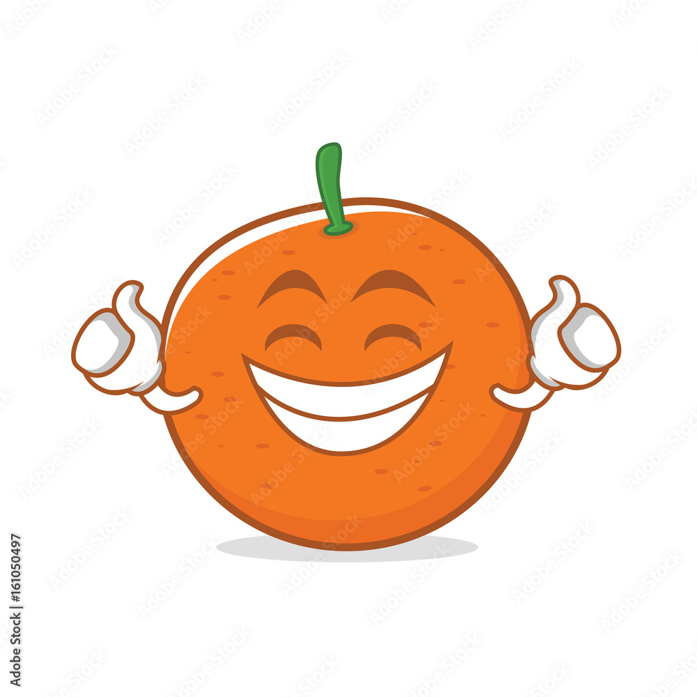 Proud face orange cartoon character Stock Vector | Adobe Stock