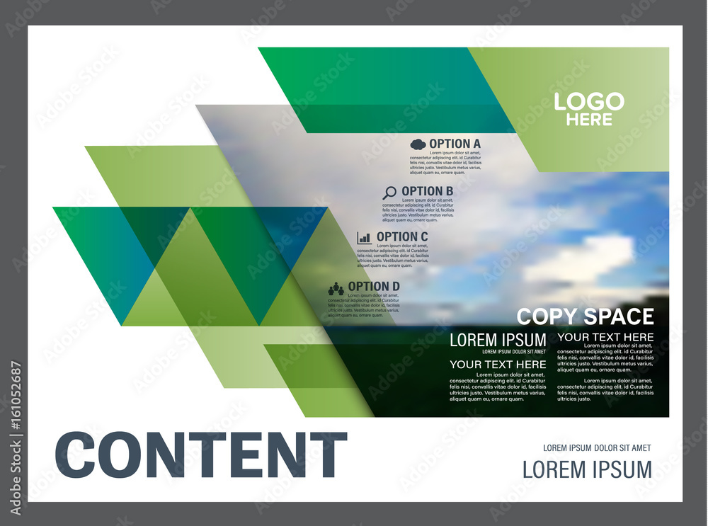 Presentation layout design template. Annual report cover page ...