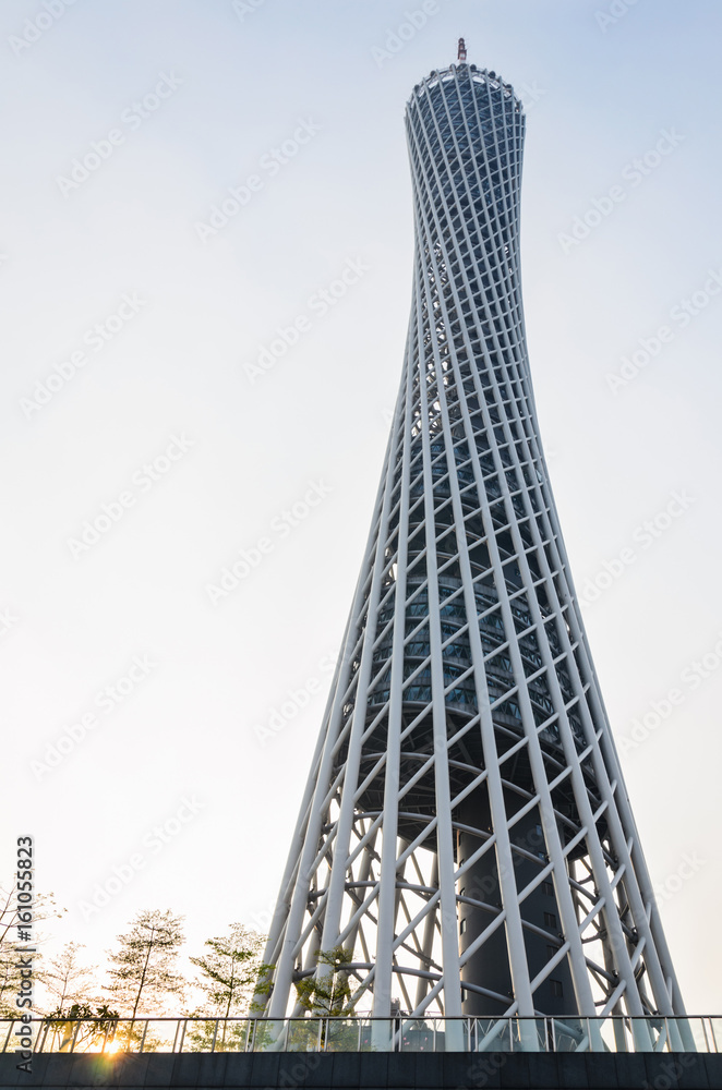 Guangzhou Canton TV Tower, Oct 10, 2012, 4.45 PM., Guangzhou, China. It ...