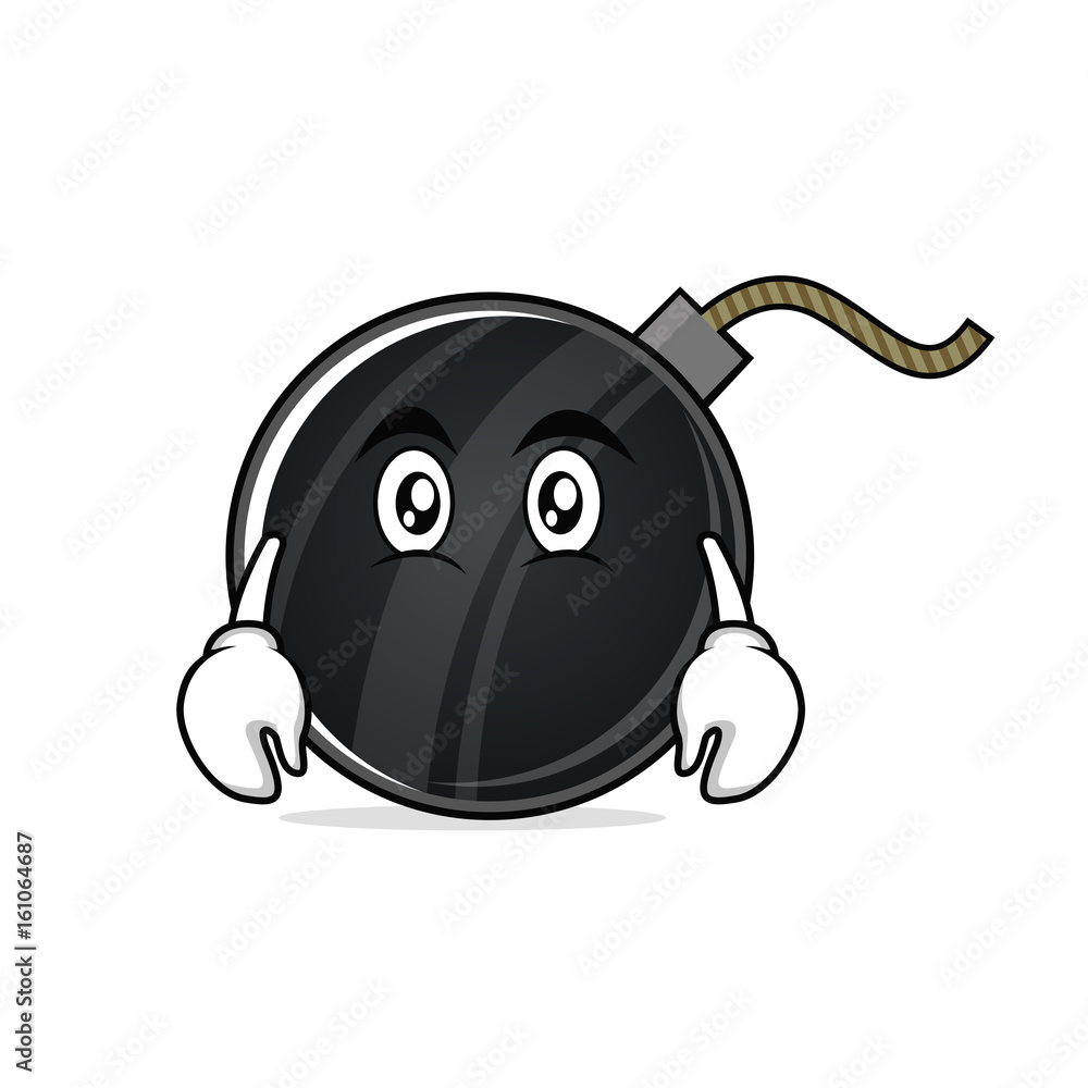 Flat face bomb character cartoon style Stock Vector | Adobe Stock