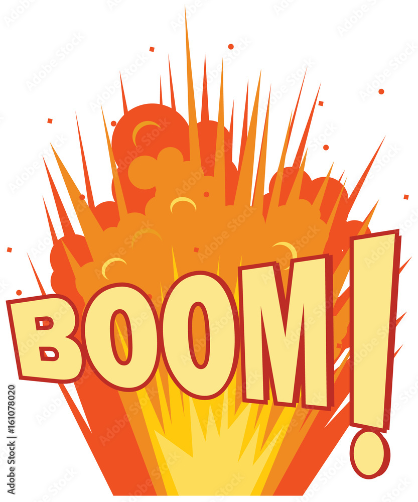 Ground explosion with Boom text or word vector image Stock Vector ...