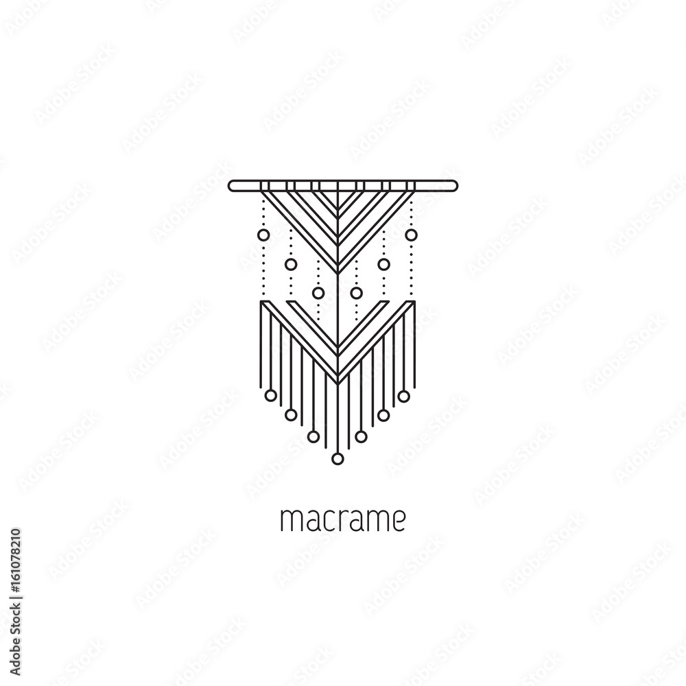 Vetor do Stock: Macrame line icon | Adobe Stock