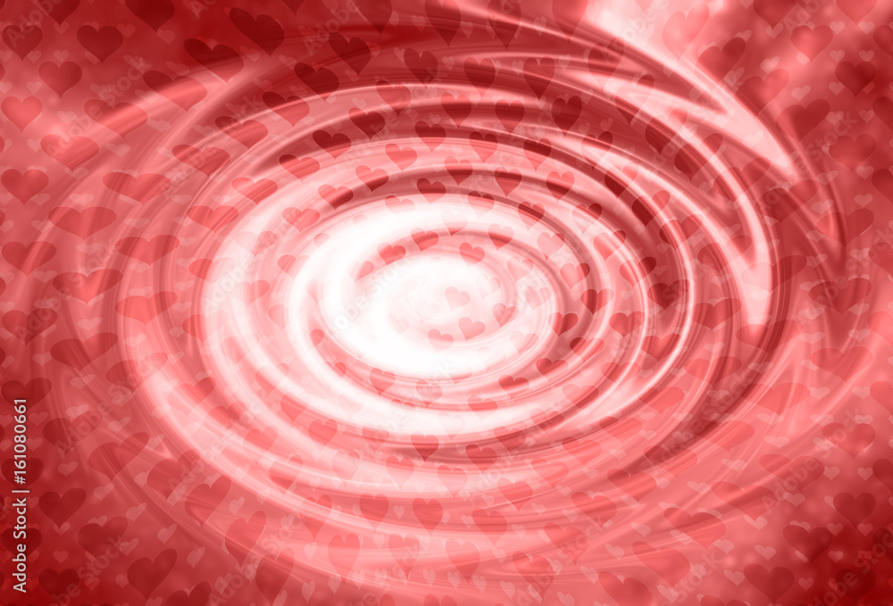 Abstract heart symbols on artistic blurred water drain effect ...