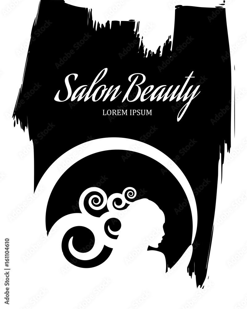 woman beauty salon face, emblem hairstyle, templates or logo for spa ...