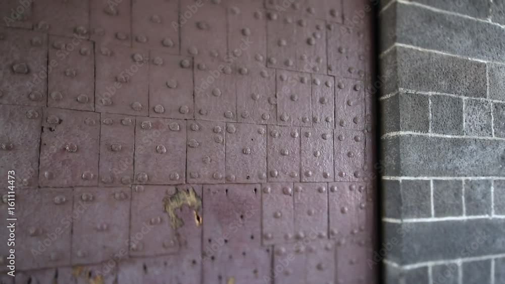 Walls and door inside of the North Gate of Taipei (Cheng-en Gate). The ...