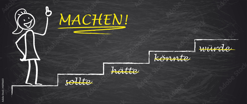 Karriereleiter mit Frau als Motivator Stock-Vektorgrafik | Adobe Stock