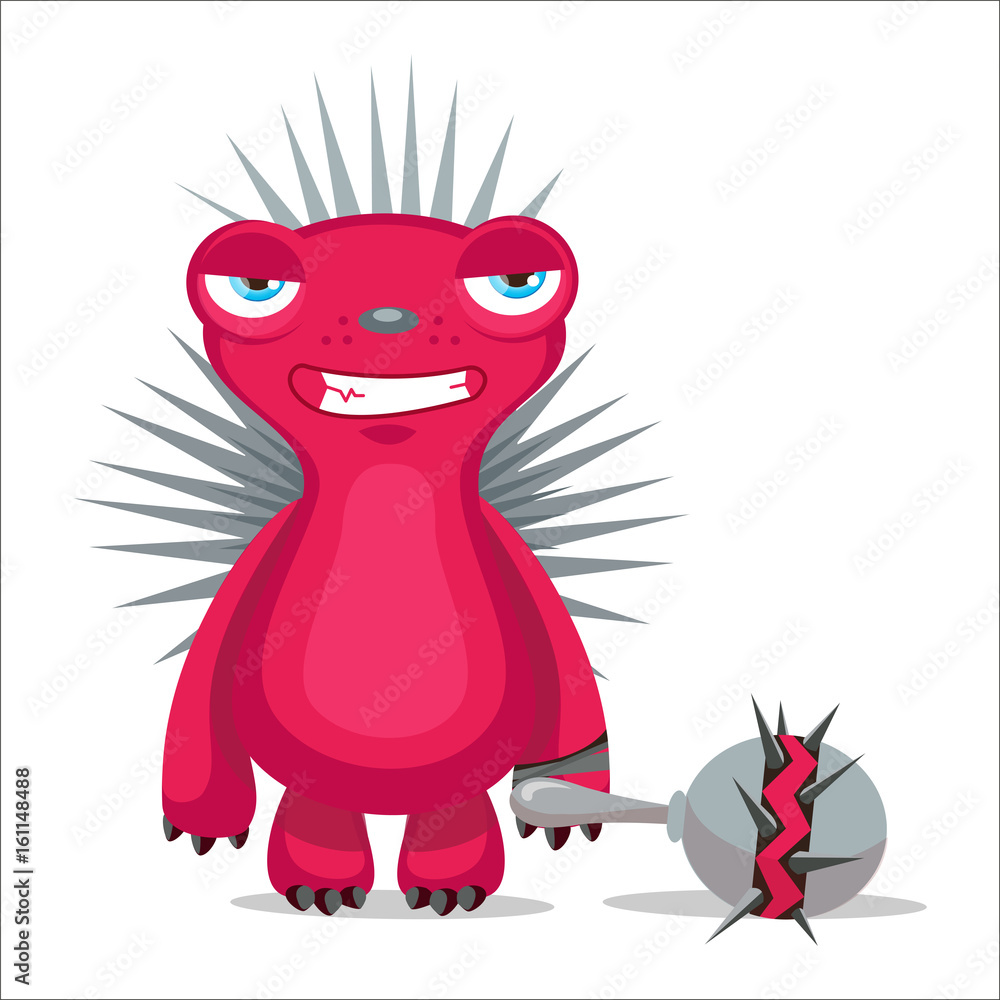 Angry Hedgehog Vector. Cartoon Mascot Character. Vector Illustration ...