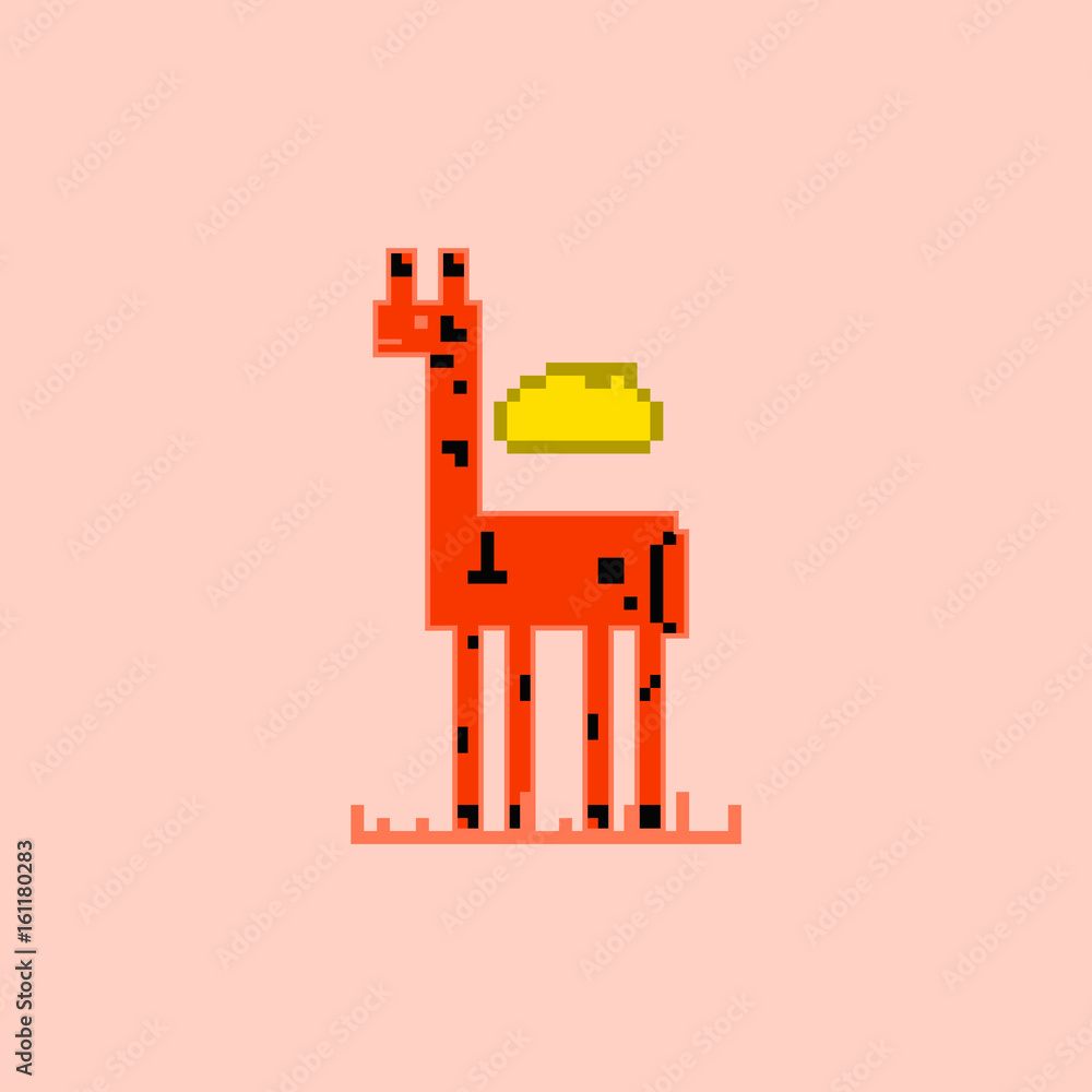 Pixel art giraffe Stock Vector | Adobe Stock