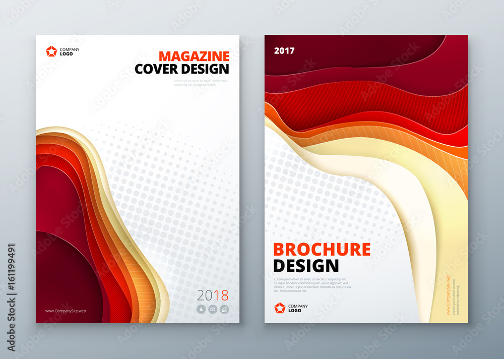 Magazine design. Paper carve abstract cover for brochure flyer magazine ...