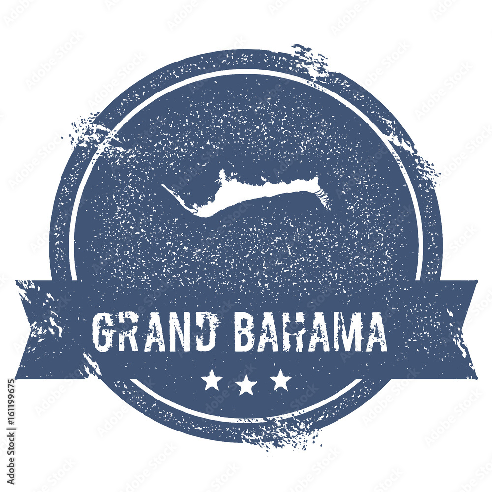 Grand Bahama logo sign. Travel rubber stamp with the name and map of ...