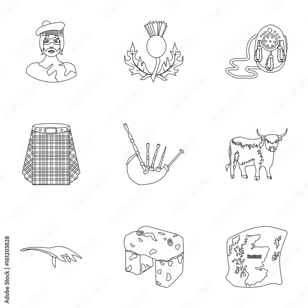 National symbols of Scotland. Scottish attractions. Scotland country ...