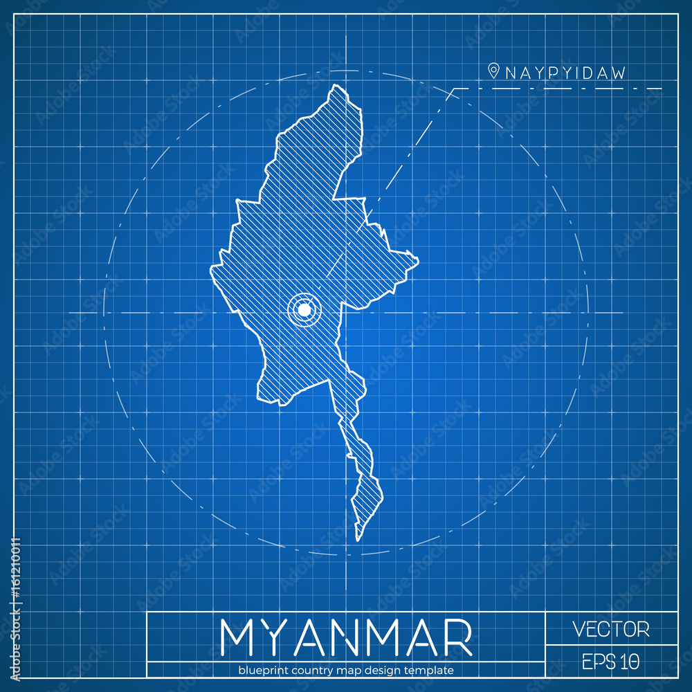 myanmar map drawing