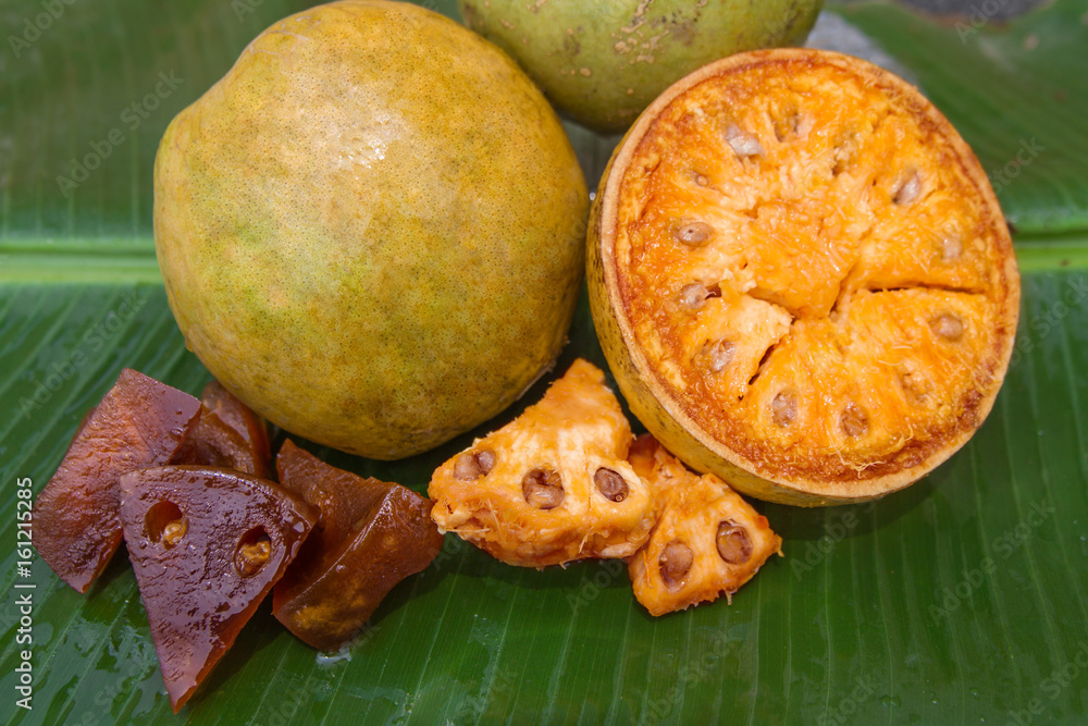 Beal fruits, dried candied fruits and beal juice. foto de Stock | Adobe ...