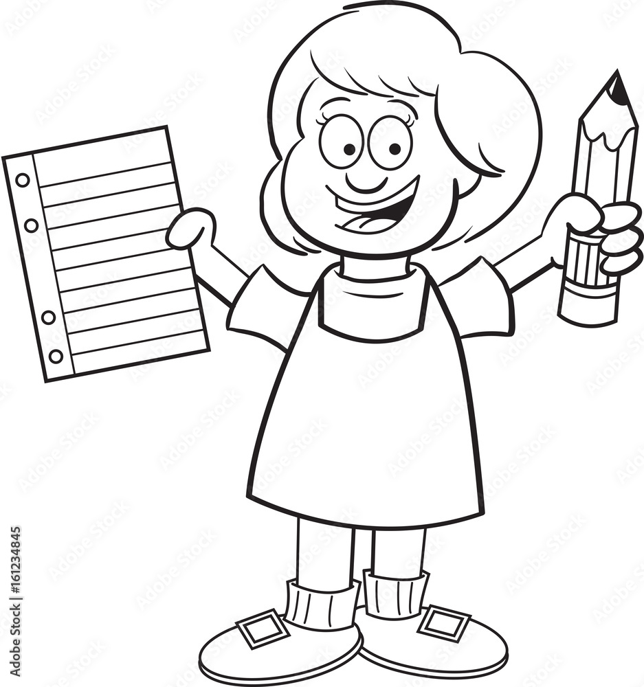 Happy Pencil Clipart Black And White