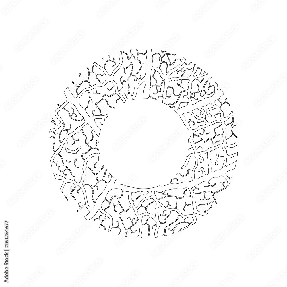 Nature alphabet, ecology decorative font. Capital letter O filled with ...