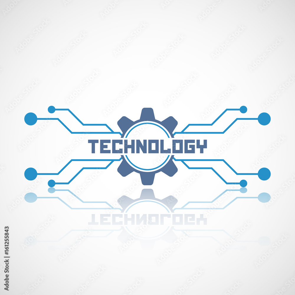 Abstract technology logo with reflect. Electronics icon. Stock Vector ...