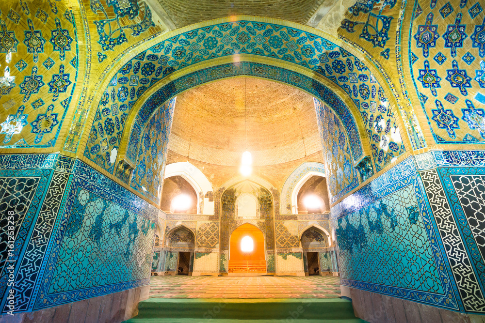 The interior of the Blue Mosque a famous historic mosque in Tabriz ...