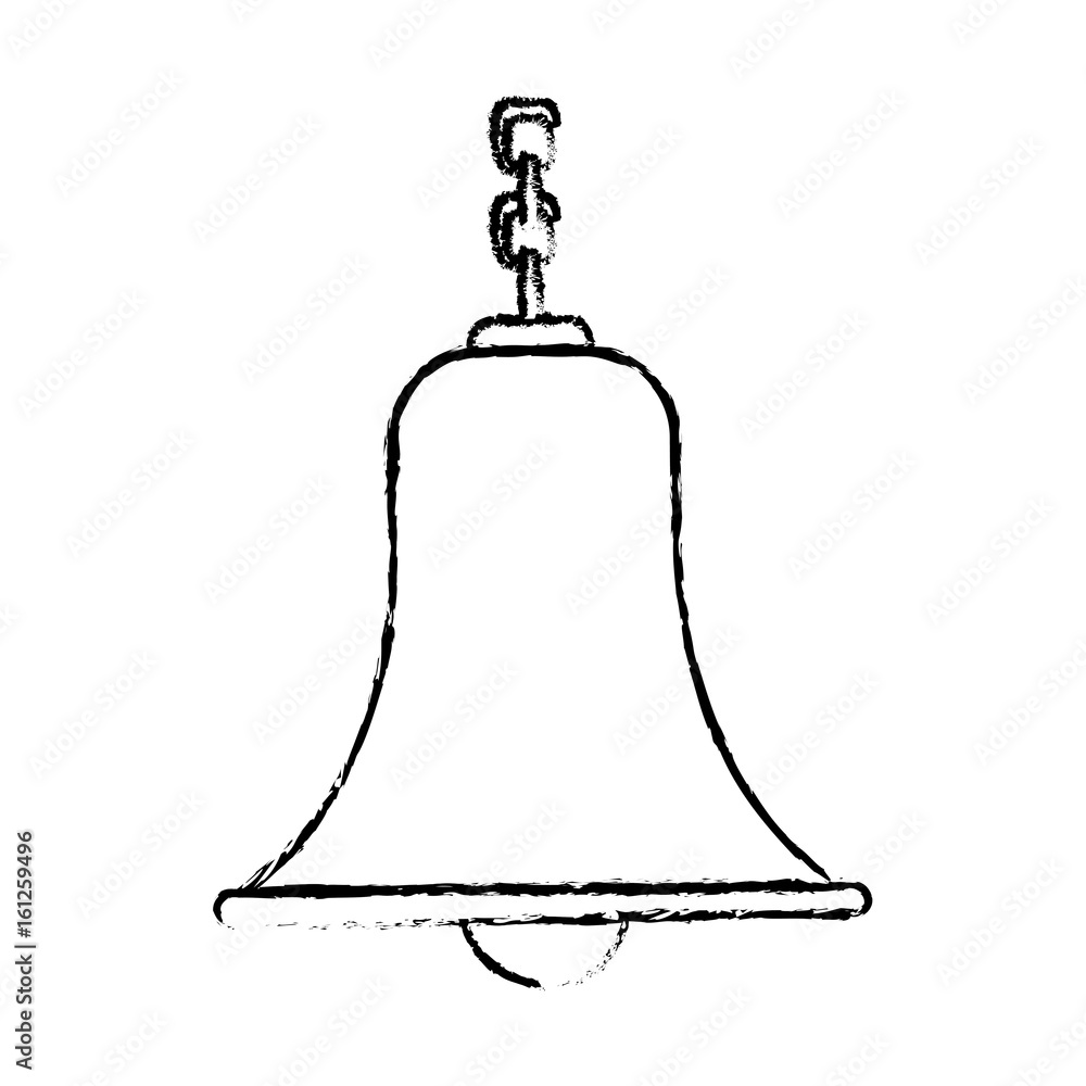 bell with chain antique traditional vector illustration Stock Vector ...