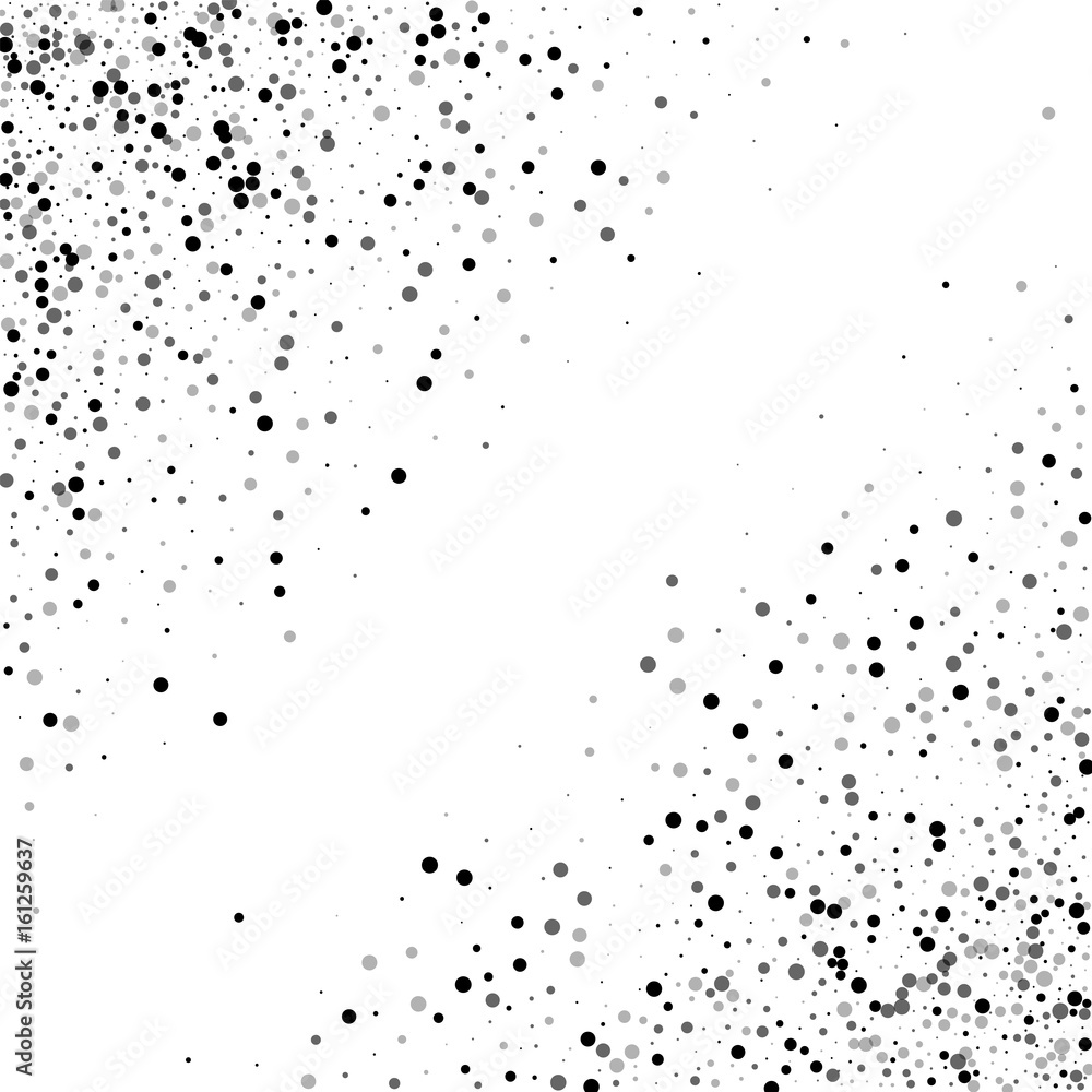 Dense black dots. Abstract chaotic scatter with dense black dots on ...