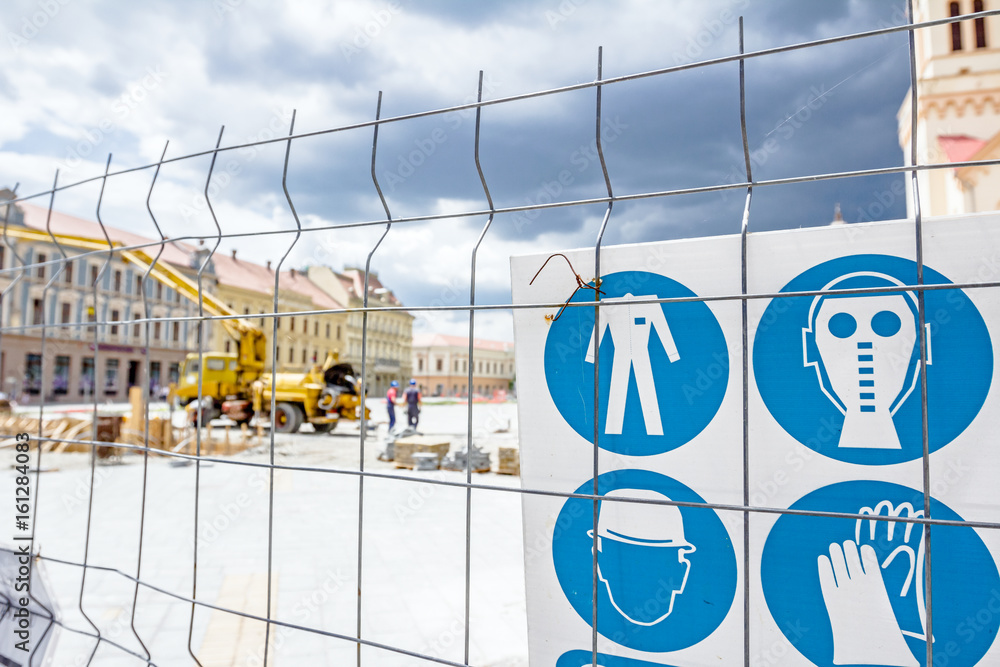 Restricted area, for the authorized personnel only. Construction site ...