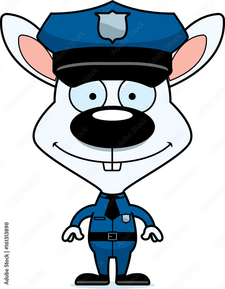 Cartoon Smiling Police Officer Bunny Stock Vector | Adobe Stock