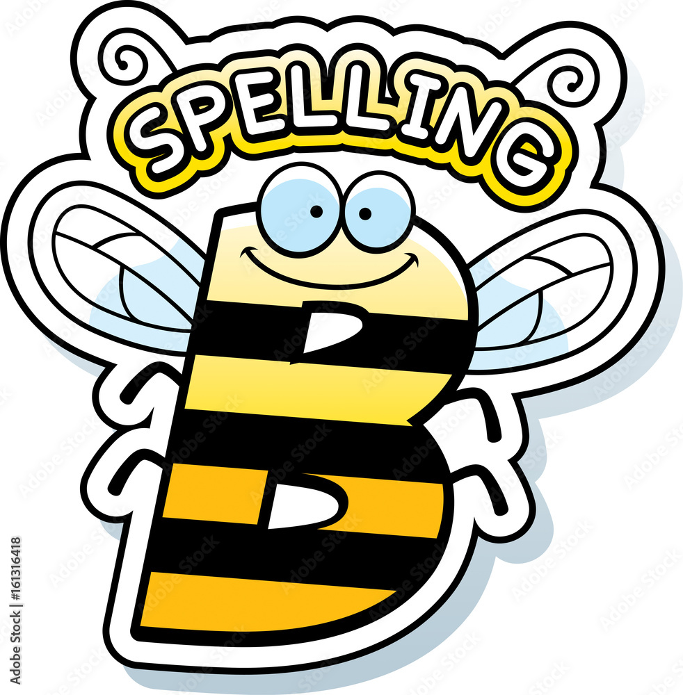 Cartoon Spelling Bee Text Stock Vector | Adobe Stock