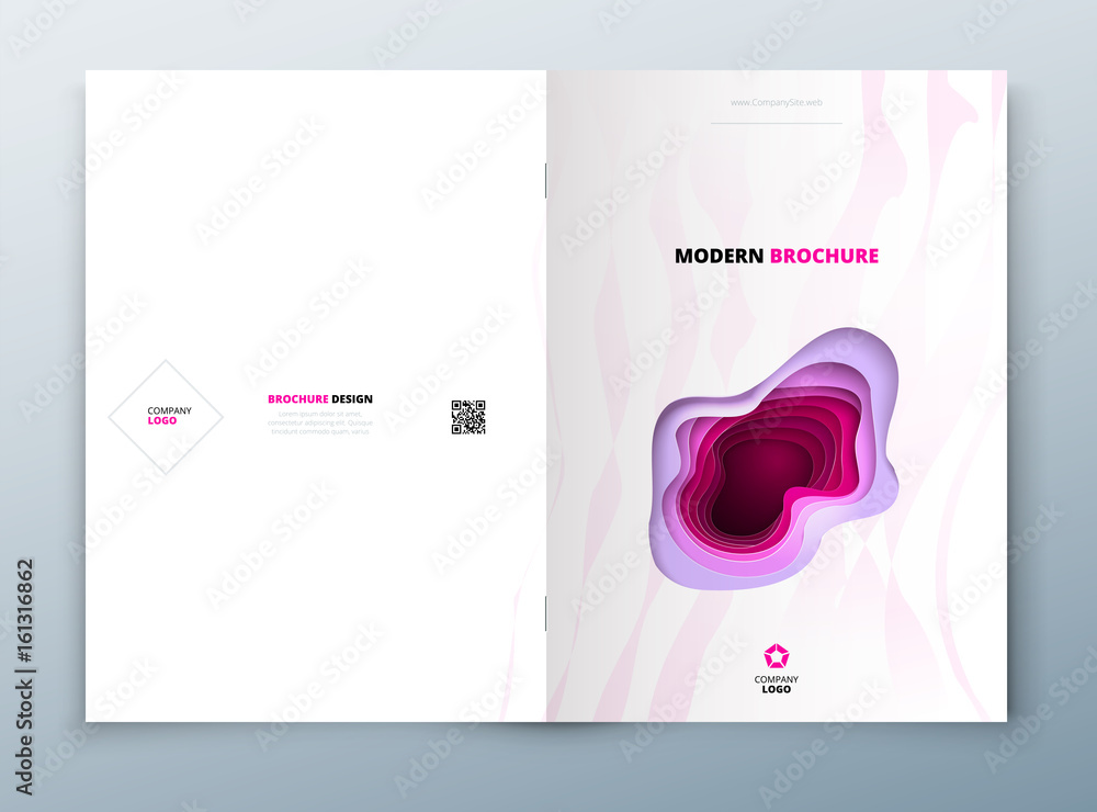 Paper cut brochure design. Paper carve abstract cover for brochure ...