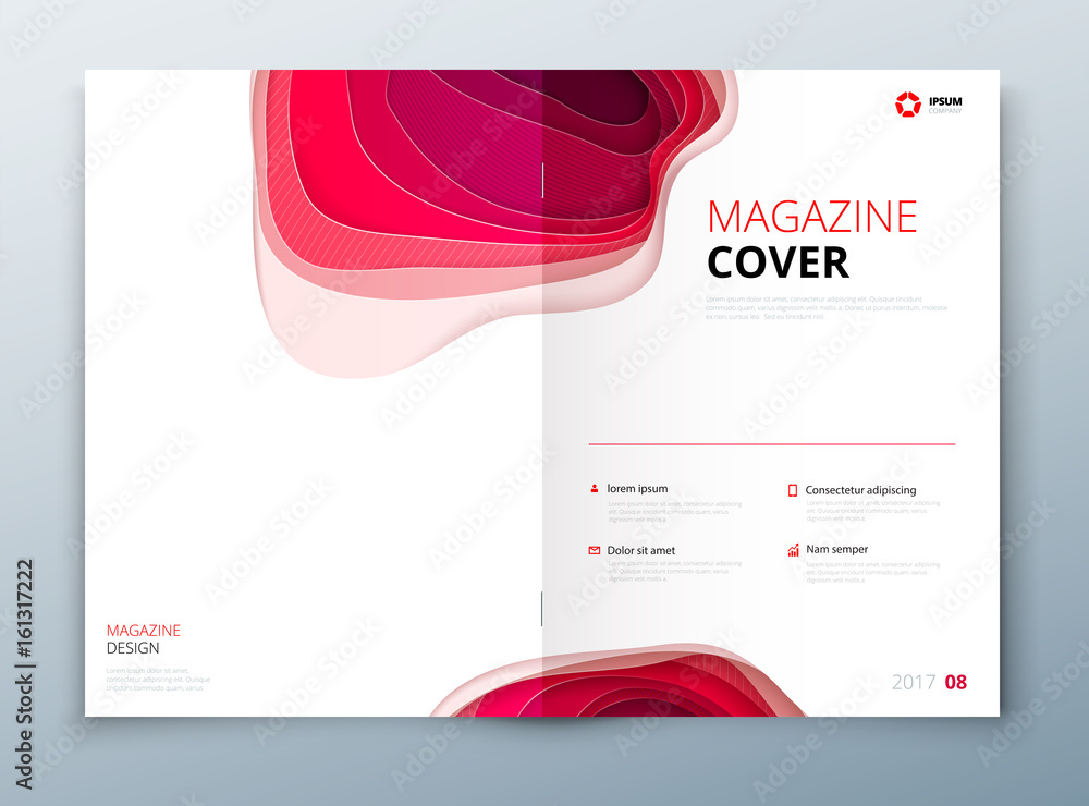 Magazine design. Paper carve abstract cover for brochure flyer magazine ...